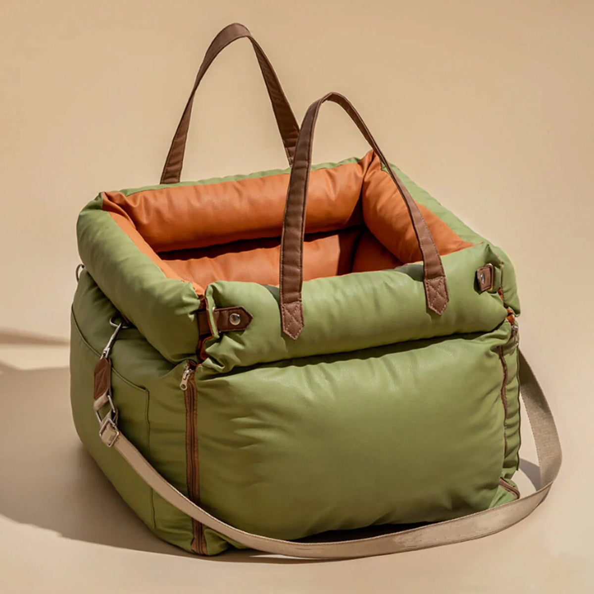 Faux Leather Dog Booster Bed – Stylish, Secure, and Comfortable – Civaro